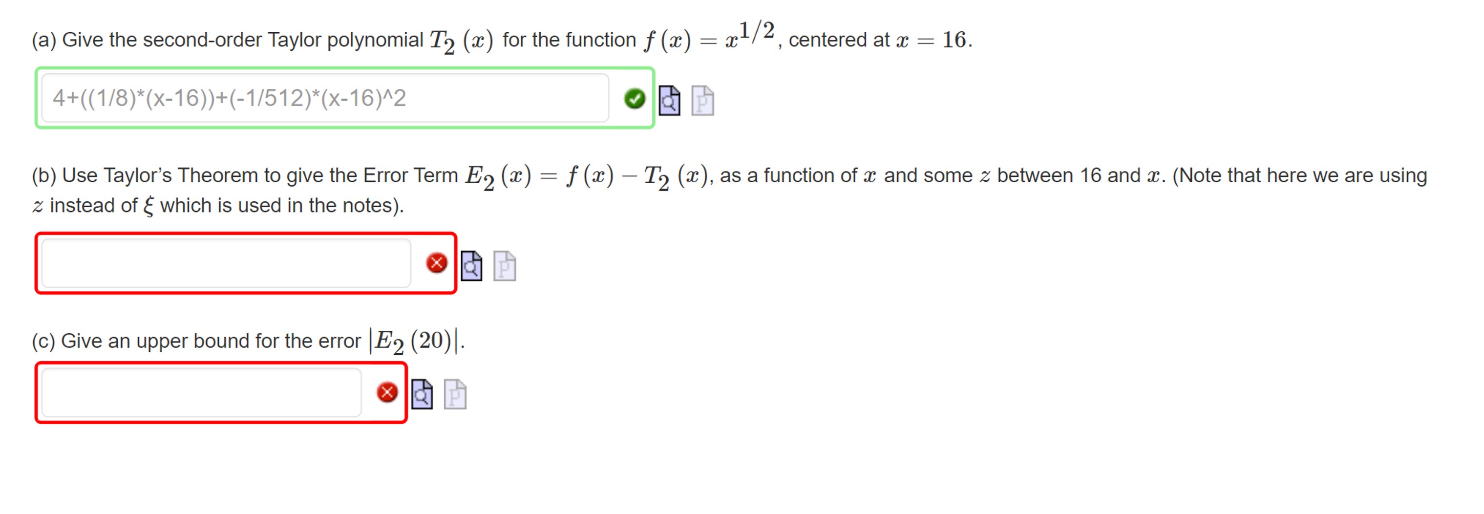 Solved (a) ﻿Give the second-order Taylor polynomial T2(x) | Chegg.com