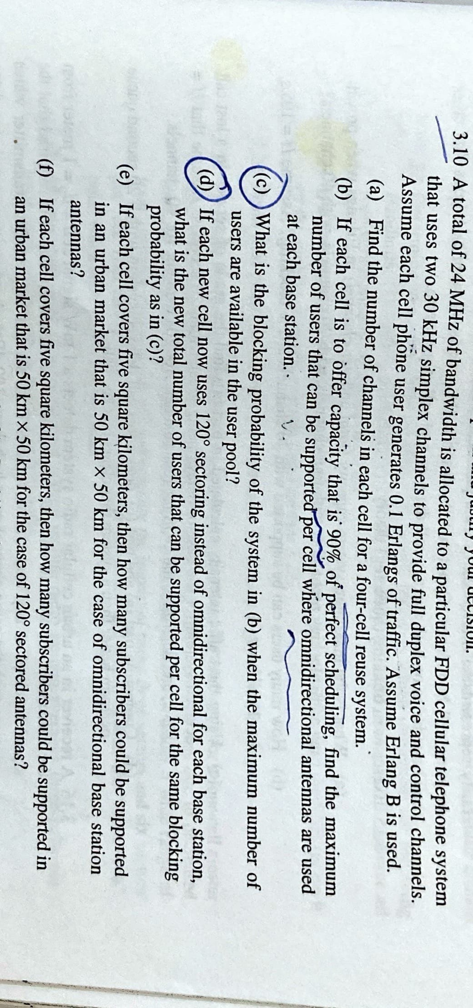 Solved .10 A total of 24MHz of bandwidth is allocated to a | Chegg.com