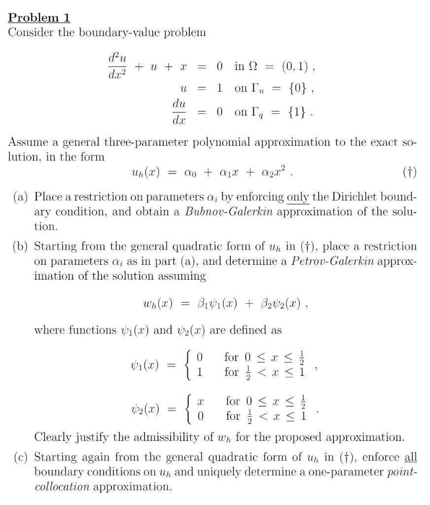 Solved Problem 1 Consider The Boundary Value Problem 