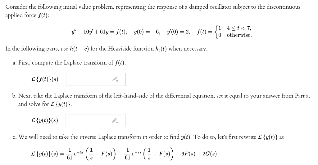 Solved Consider the following initial value problem, | Chegg.com