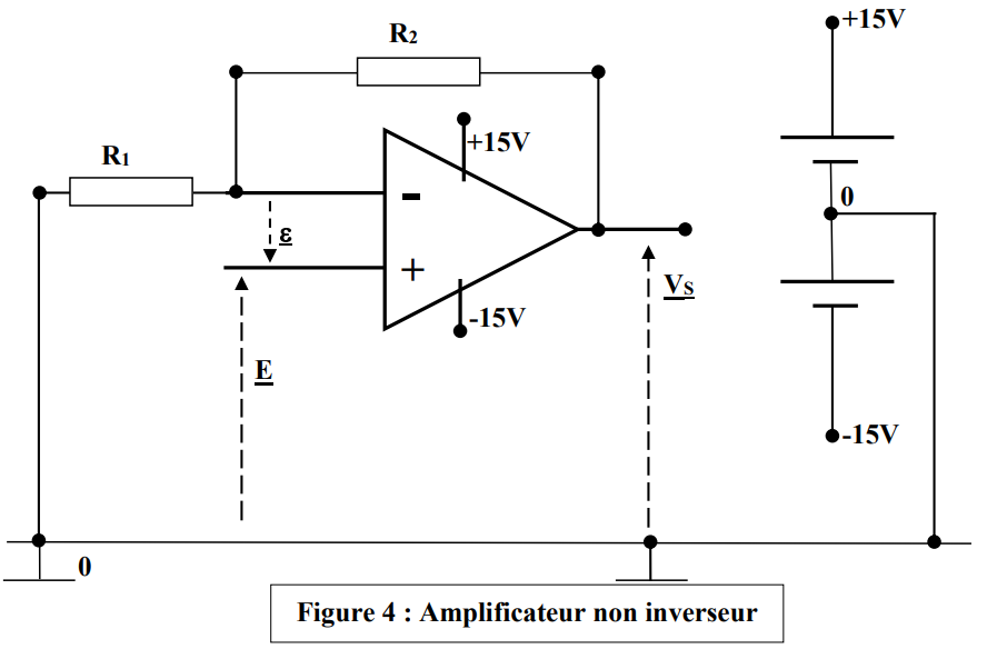 Solved Figure 4 : Amplificateur non inverseur | Chegg.com