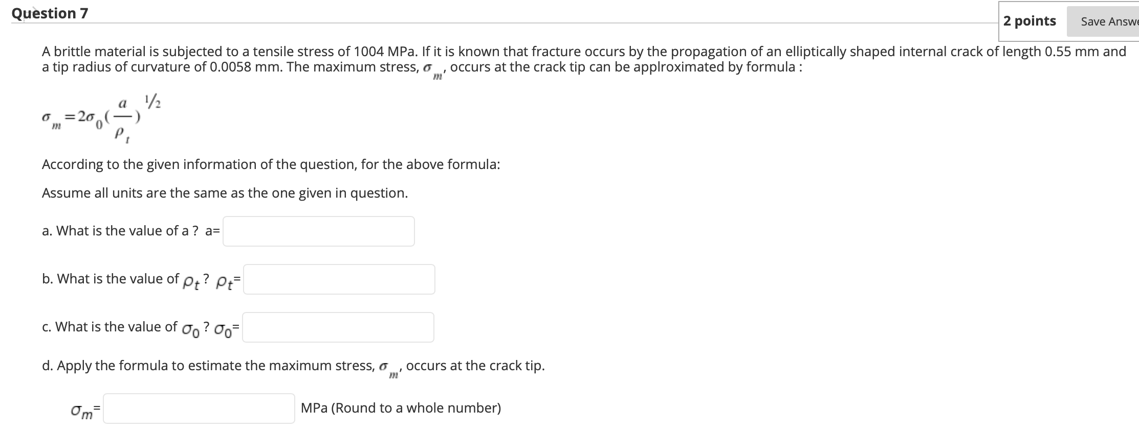 Solved Question 7 2 points Save Answ A brittle material is | Chegg.com