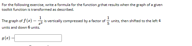 Solved For the following exercise, write a formula for the | Chegg.com