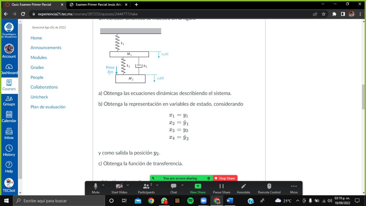 Solved A Dynamic Vibrator Is Shown In Fig A Obtain The 