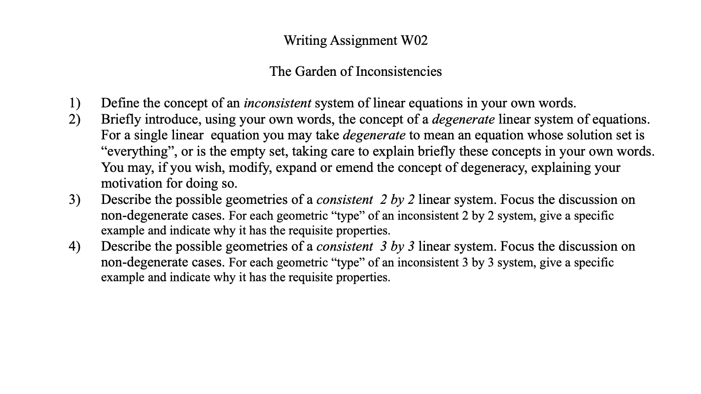 Solved The Garden of Inconsistencies 1) Define the concept | Chegg.com