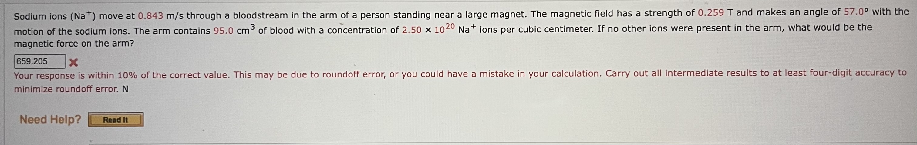 Solved magnetic force on the arm? minimize roundoff error. N | Chegg.com