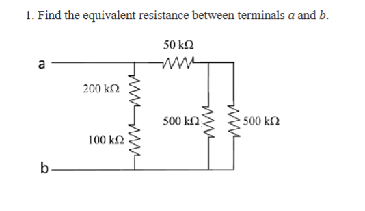 1. ﻿Find the equivalent resistance between terminals | Chegg.com