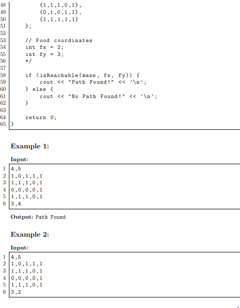 Solved You are given a maze as N X M binary matrix of blocks | Chegg.com