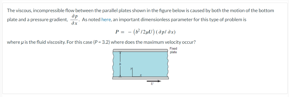 Solved The viscous, incompressible flow between the parallel | Chegg.com