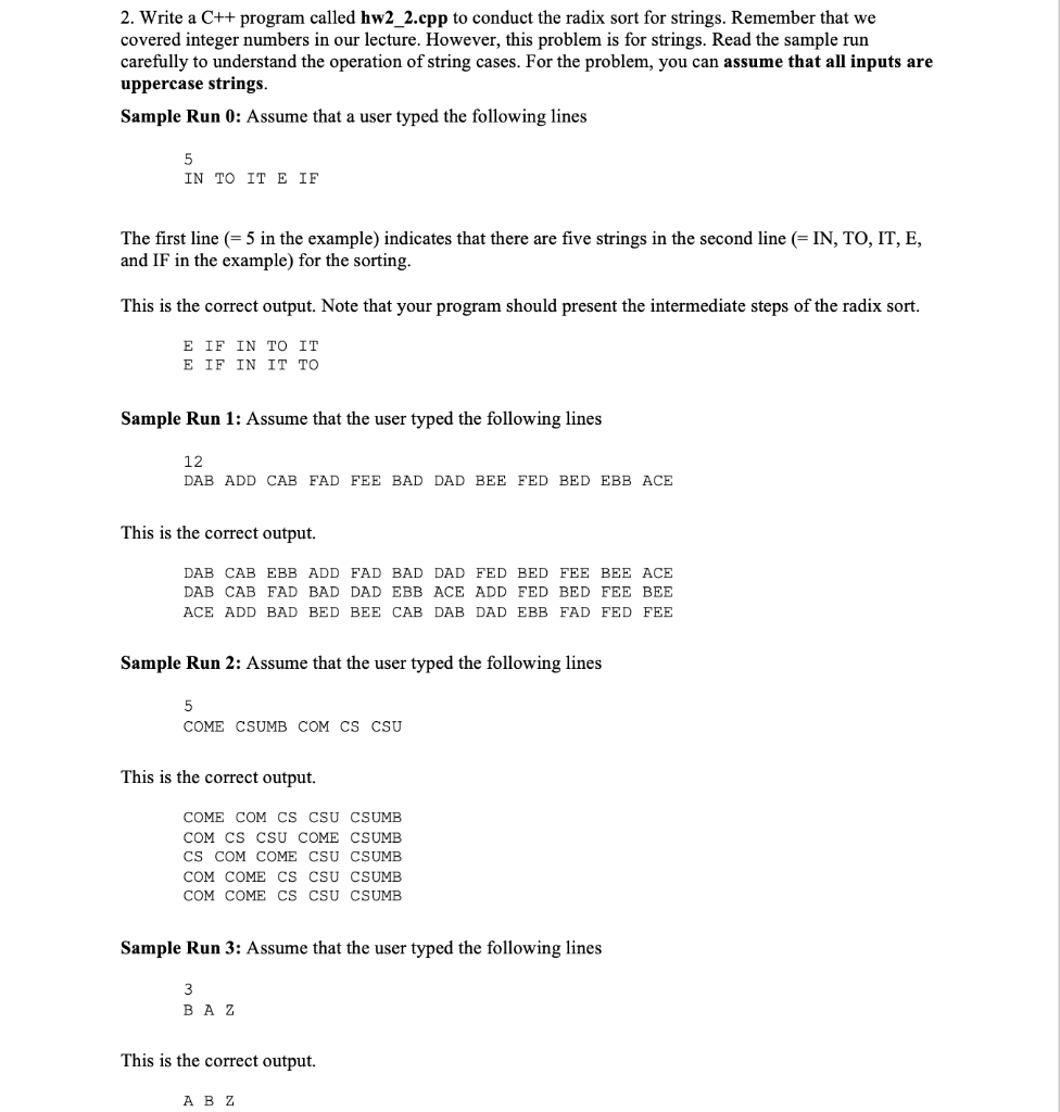 2. Write a C++ program called hw2_2.cpp to conduct | Chegg.com