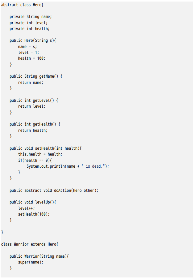 Solved Suppose we have three classes Hero, Warrior, and | Chegg.com