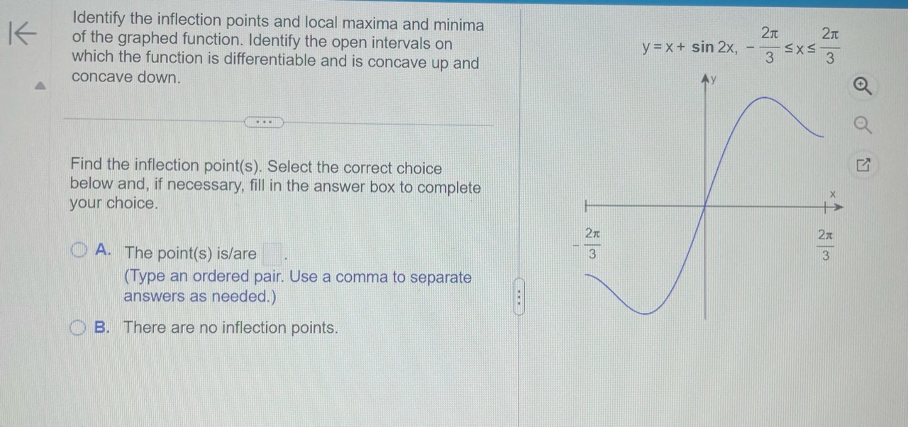 Solved Identify the inflection points and local maxima and | Chegg.com