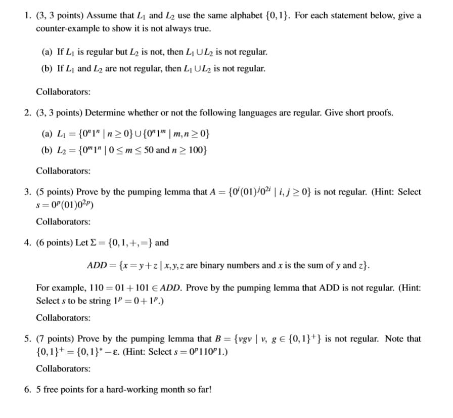 Solved 1. (3, 3 points) Assume that L1 and L2 use the same | Chegg.com
