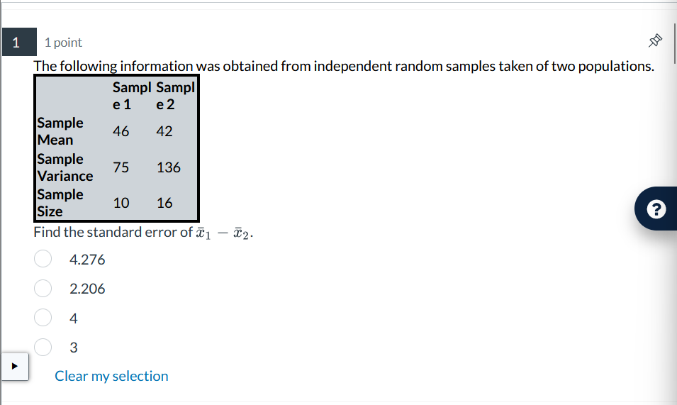 Solved 1 point The following information was obtained from | Chegg.com