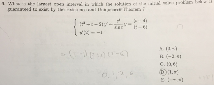 Solved What is the largest open interval in which the | Chegg.com