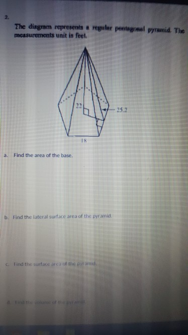 Solved The diagram represents & regular pentagonal pyramid. | Chegg.com