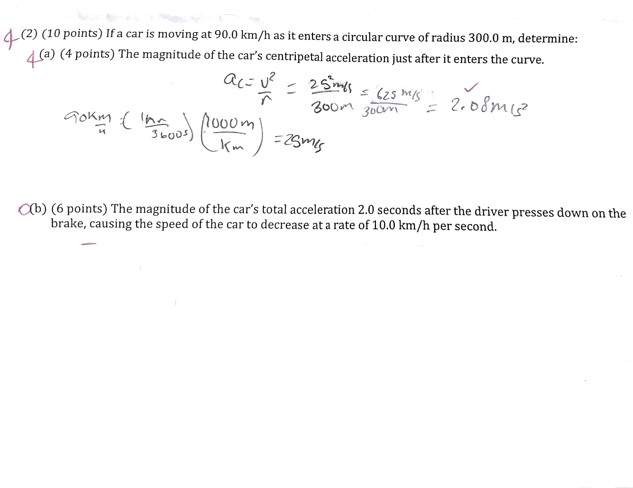 Solved (2) (10 points) If a car is moving at 90.0 km/h as it | Chegg.com Solved (2) (10 points) If a car is moving at 90.0 km/h as it | Chegg.com