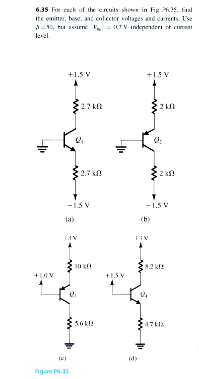 Solved 6.35 For each of the circuits shown in Fig. P6.35, | Chegg.com