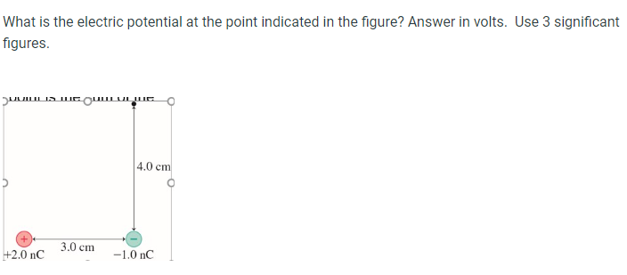Solved What is the electric potential at the point indicated | Chegg.com