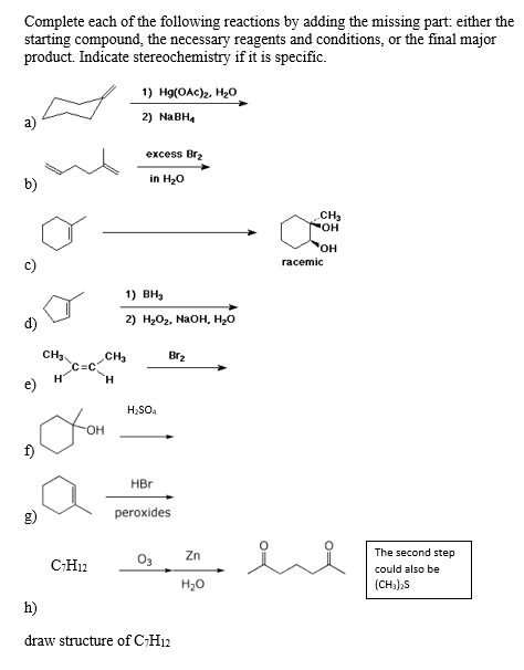 Solved Complete each of the following reactions by adding | Chegg.com