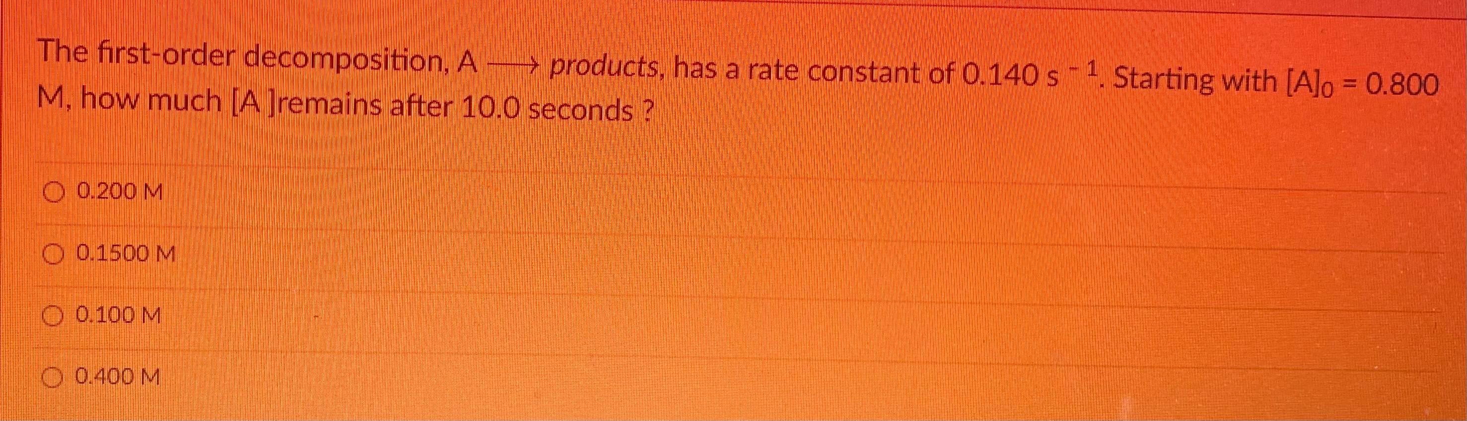 Solved The first-order decomposition, A- products, has a | Chegg.com
