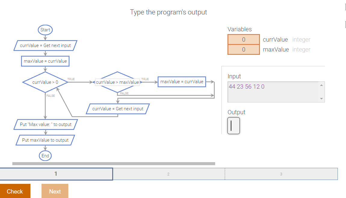 Solved Type the program's output currValue integer maxValue | Chegg.com