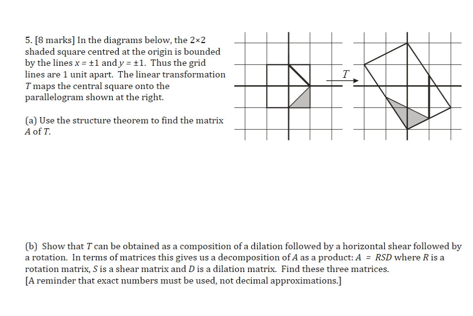 Solved (b) ﻿Show that T ﻿can be obtained as a composition of | Chegg.com