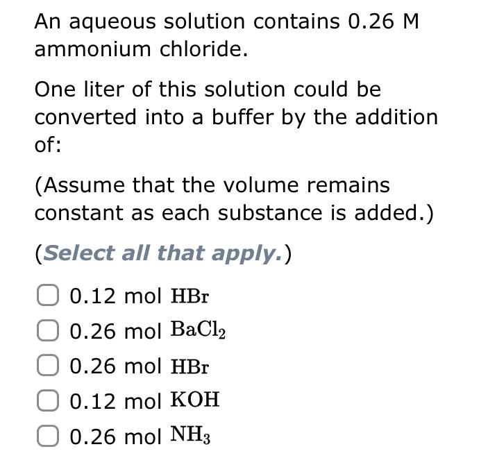 Solved An aqueous solution contains 0.24M potassium | Chegg.com