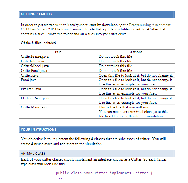 Solved OVERVIEW This assignment will give you practice with | Chegg.com
