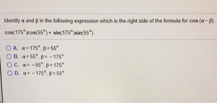 Solved Identify α and β in the following expression which is | Chegg.com