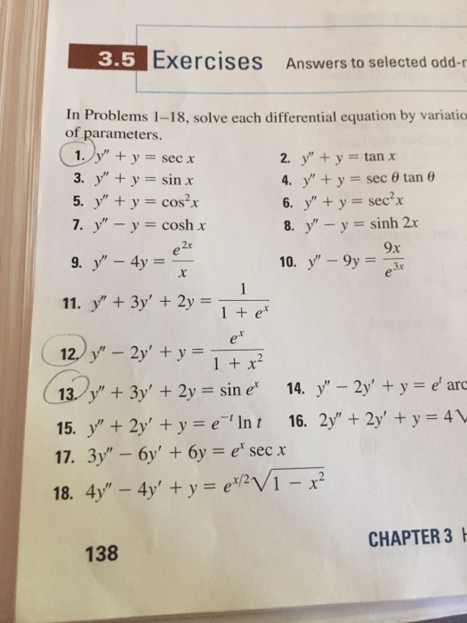 Solved 3.5 Exercises Answers to selected odd-t In Problems | Chegg.com