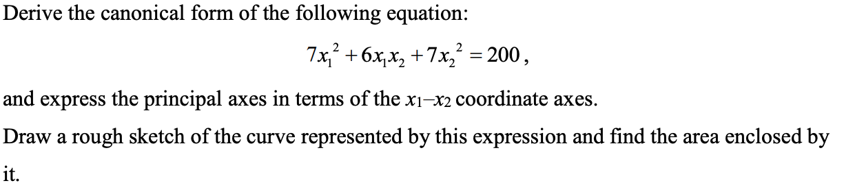 Solved Derive the canonical form of the following equation: | Chegg.com