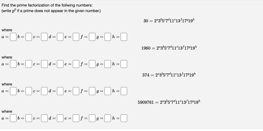 Solved Find the prime factorization of the follwing | Chegg.com