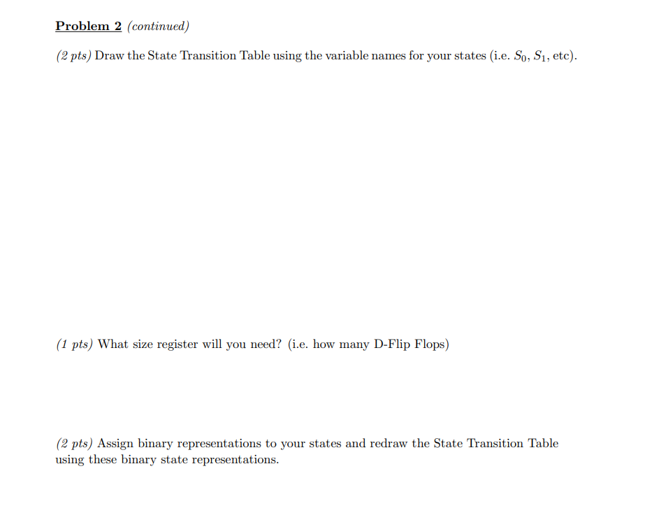 Solved Problem 2 Design a sequential circuit with one input | Chegg.com