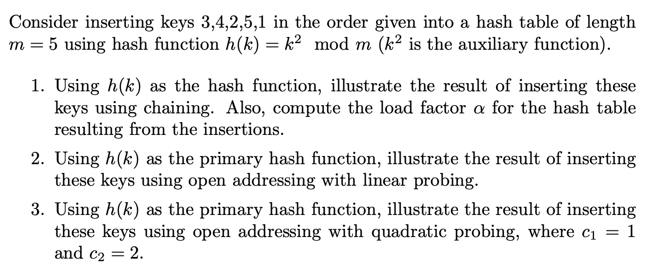 Solved Consider inserting keys 3,4,2,5,1 in the order given | Chegg.com