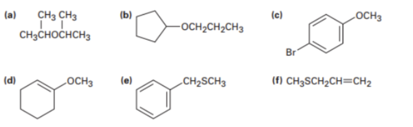 Solved (a) CH3 CH3 (b) (c) OCH3 OCH2CH2CH3 CH3CHOCHCH3 Br | Chegg.com
