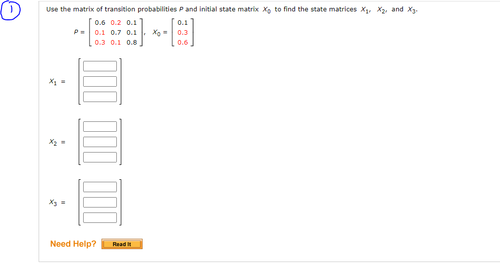 Solved 0 Use the matrix of transition probabilities P and | Chegg.com