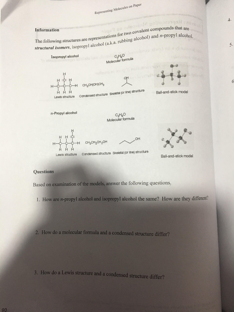 Solved Representing Molecules on Paper Information 4. | Chegg.com