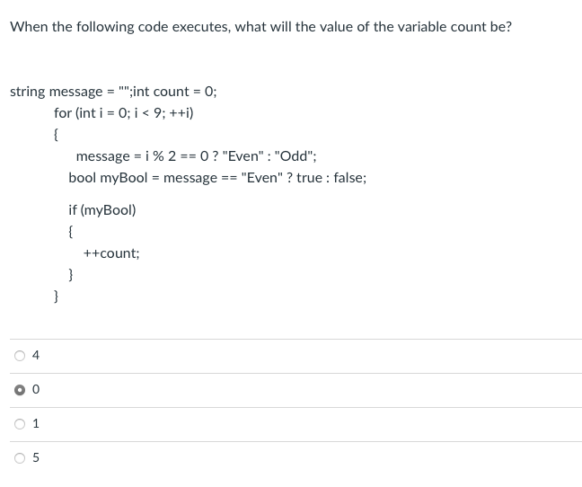 Solved When The Following Code Executes What Will The Value