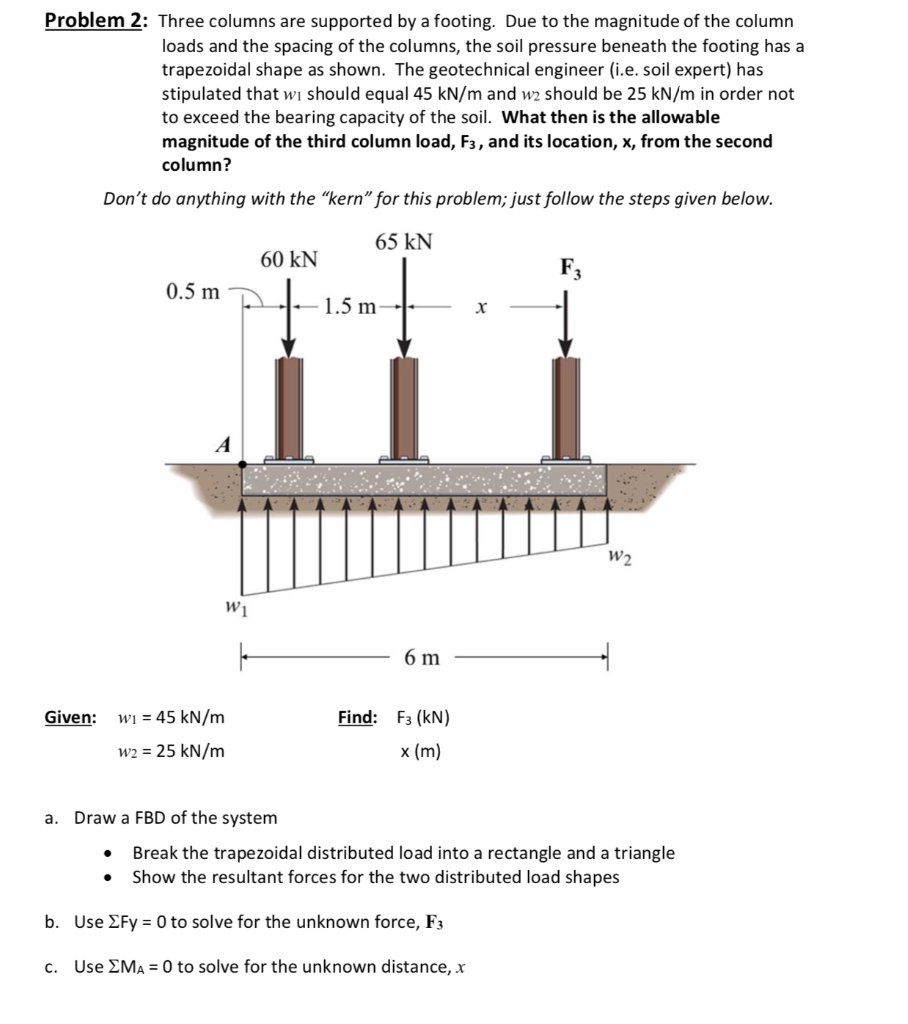 solved-problem-2-three-columns-are-supported-by-a-footing-chegg