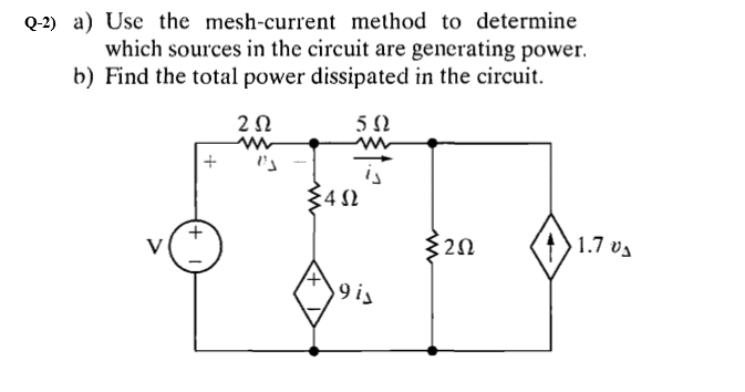 Solved Q-2) a) Use the mesh-current method to determine | Chegg.com