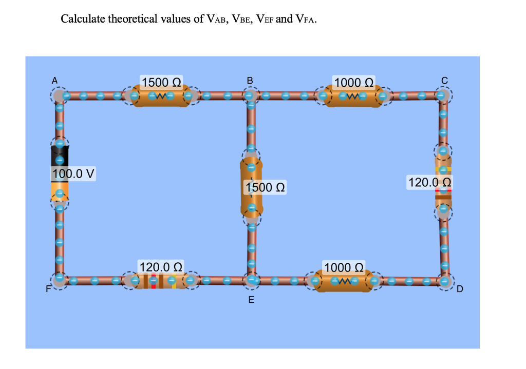 Solved Calculate theoretical values of VBC, VCD, VDE | Chegg.com
