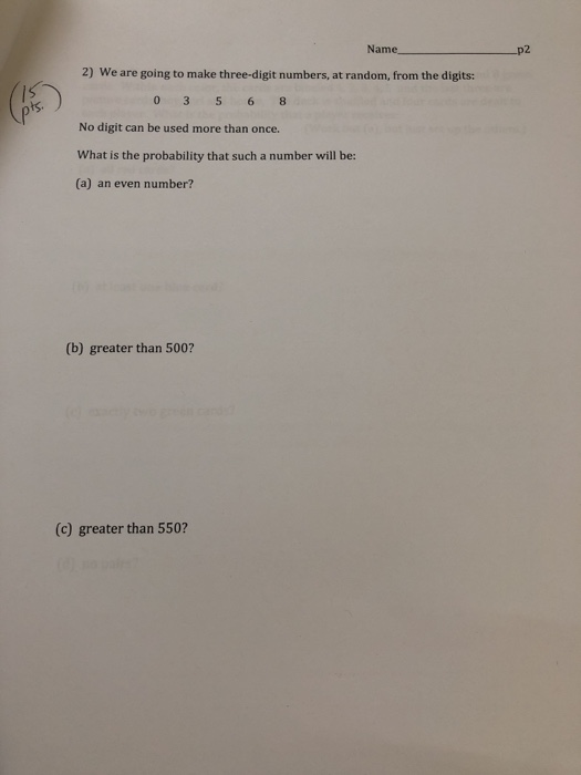 Solved Math 241-Exam # 1 Name р. 1) Some students do not | Chegg.com