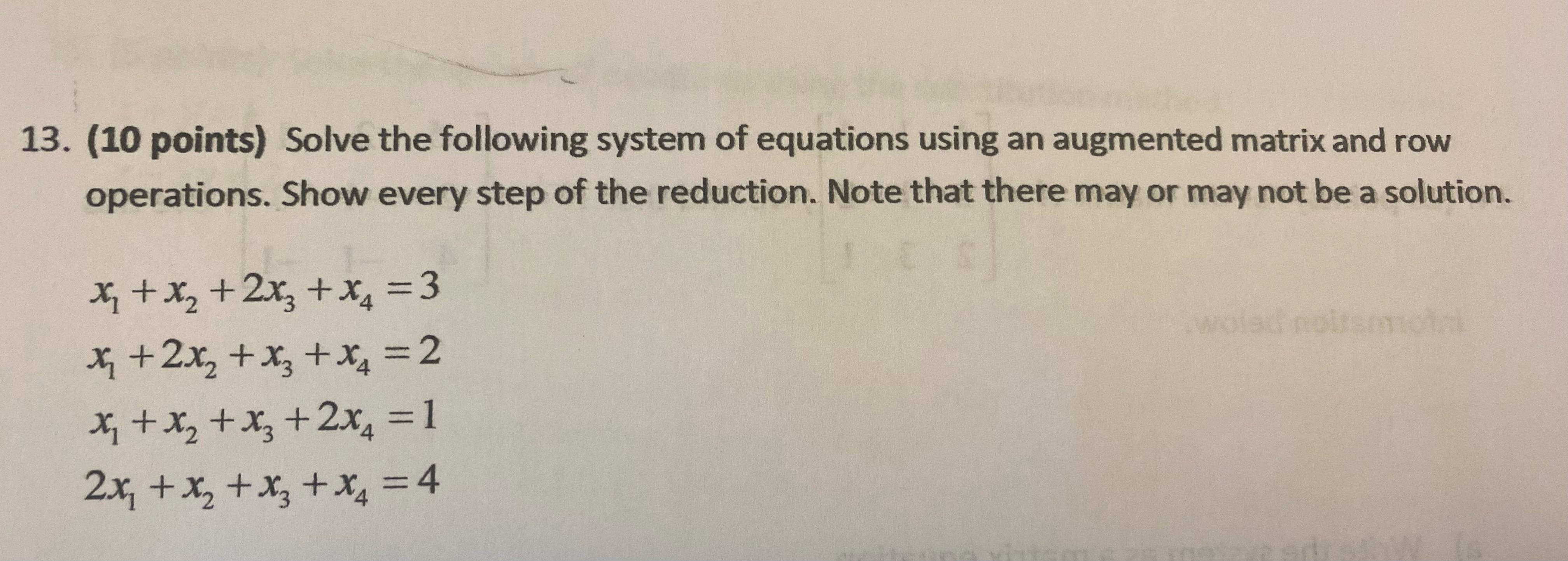 Solved 13. (10 points) Solve the following system of | Chegg.com Solved 13. (10 points) Solve the following system of | Chegg.com