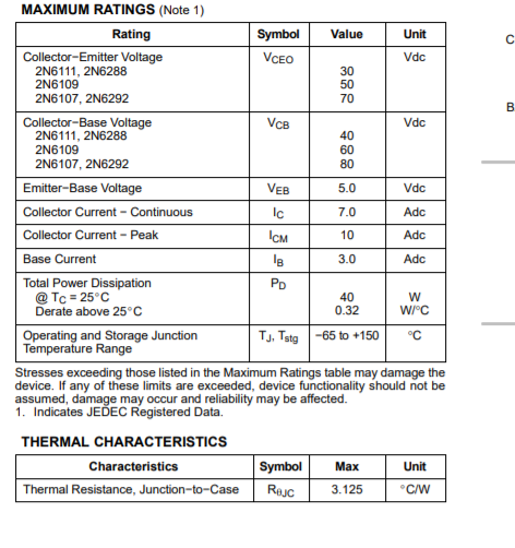 Solved с B MAXIMUM RATINGS (Note 1) Rating Symbol Value Unit | Chegg.com