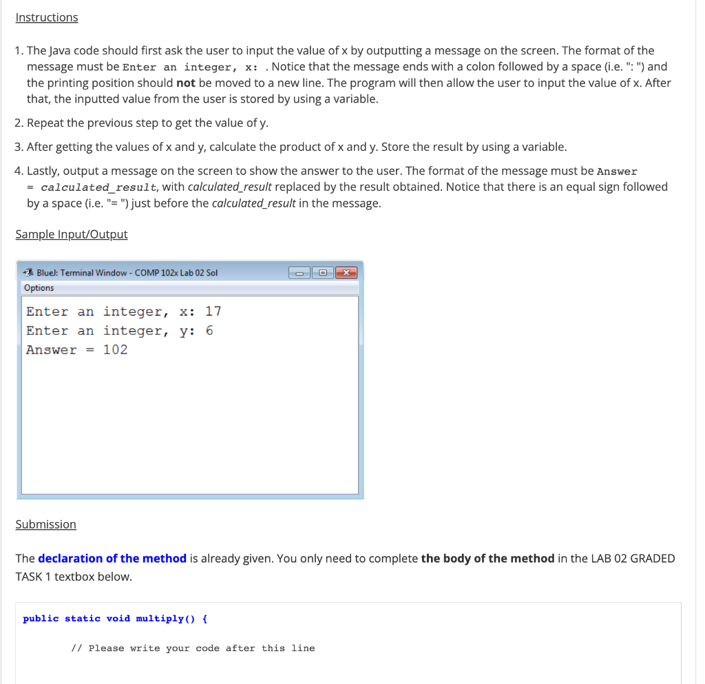 Solved 1 The Java Code Should First Ask The User To Input 