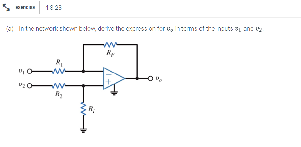 Solved a) In the network shown below, derive the expression | Chegg.com