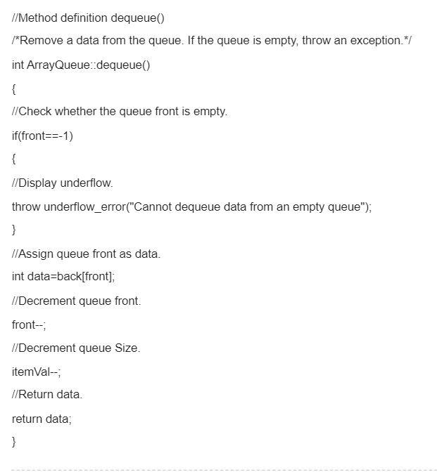 Solved . Write an array-based implementation of a queue that | Chegg.com