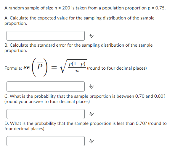 Solved A random sample of size n=200 is taken from a | Chegg.com