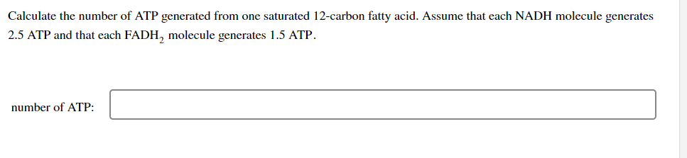 Solved Calculate the number of ATP generated from one | Chegg.com
